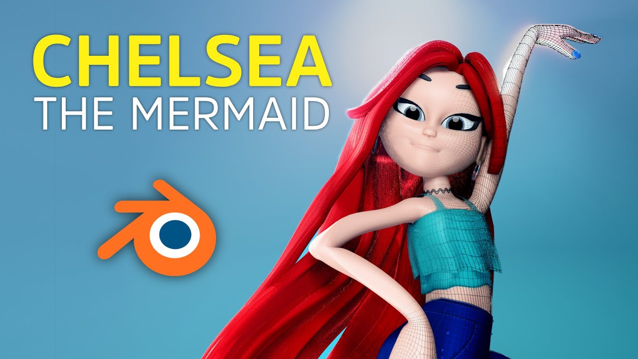 Making CHELSEA the MERMAID 🧜‍💅⛲from DREAMWORKS with BLENDER🌀 - YouTube