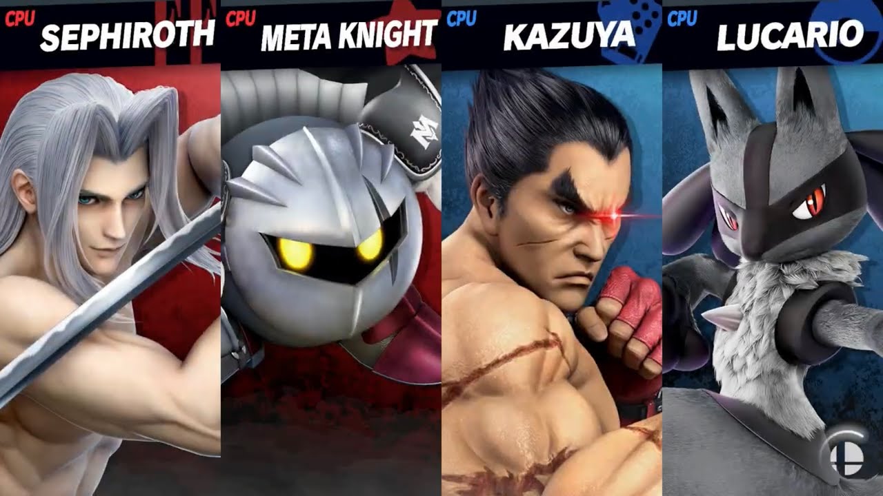 Super Smash Bros. Ultimate - Sephiroth & Meta Knight vs Kazuya ...