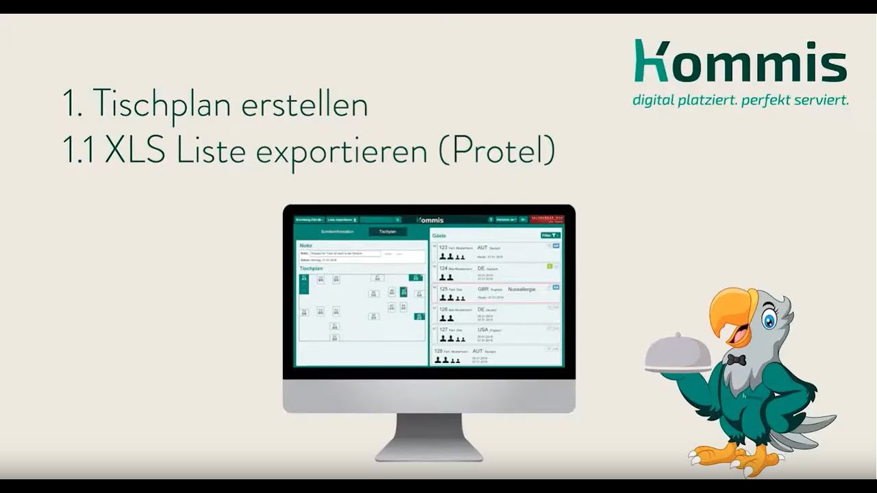 Kommis - Gästeliste aus PMS Protel exportieren - YouTube