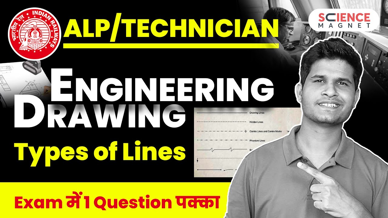 Railway ALP/Technician 🤩 Engineering Drawing (Types of Lines) Exam में ...