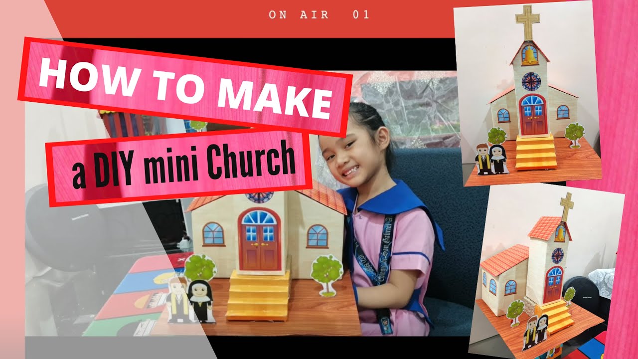 How to make a DIY mini cardboard church, simple and easy - YouTube