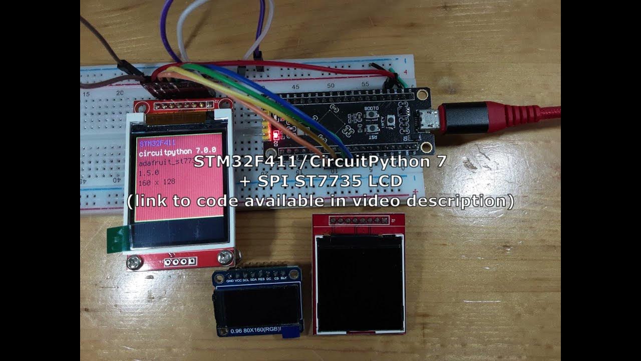 STM32F411/CircuitPython 7, with SPI ST7735 LCD - YouTube
