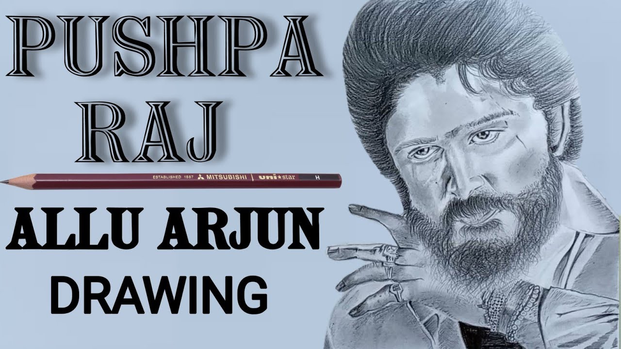 Pushpa Sketch Step By Step | Sketch Of Pushpa Raj | Allu Arjun Pushpa ...