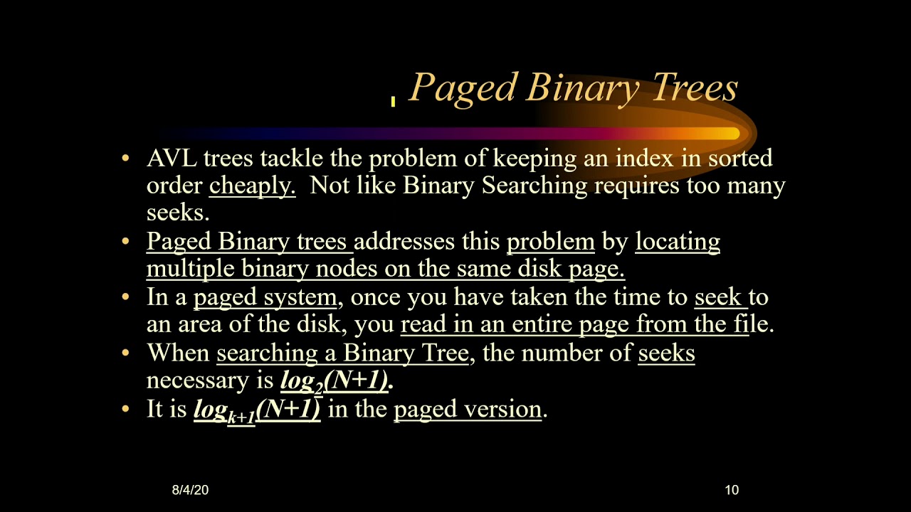Indexing with Binary Search Tree Part 2 - YouTube