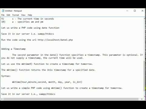 PHP date function . - YouTube