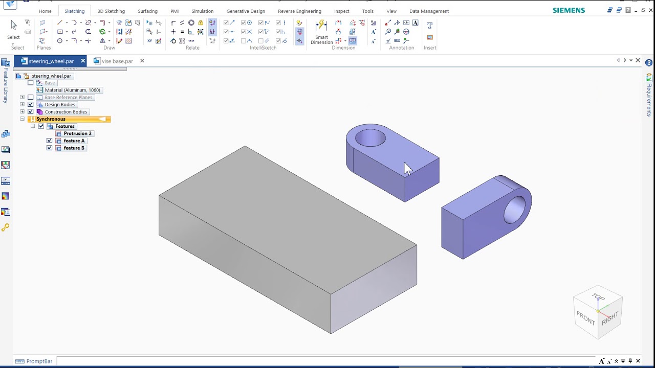 13 SolidEdge 2019 Fundamentals Reorient the steering wheel - YouTube