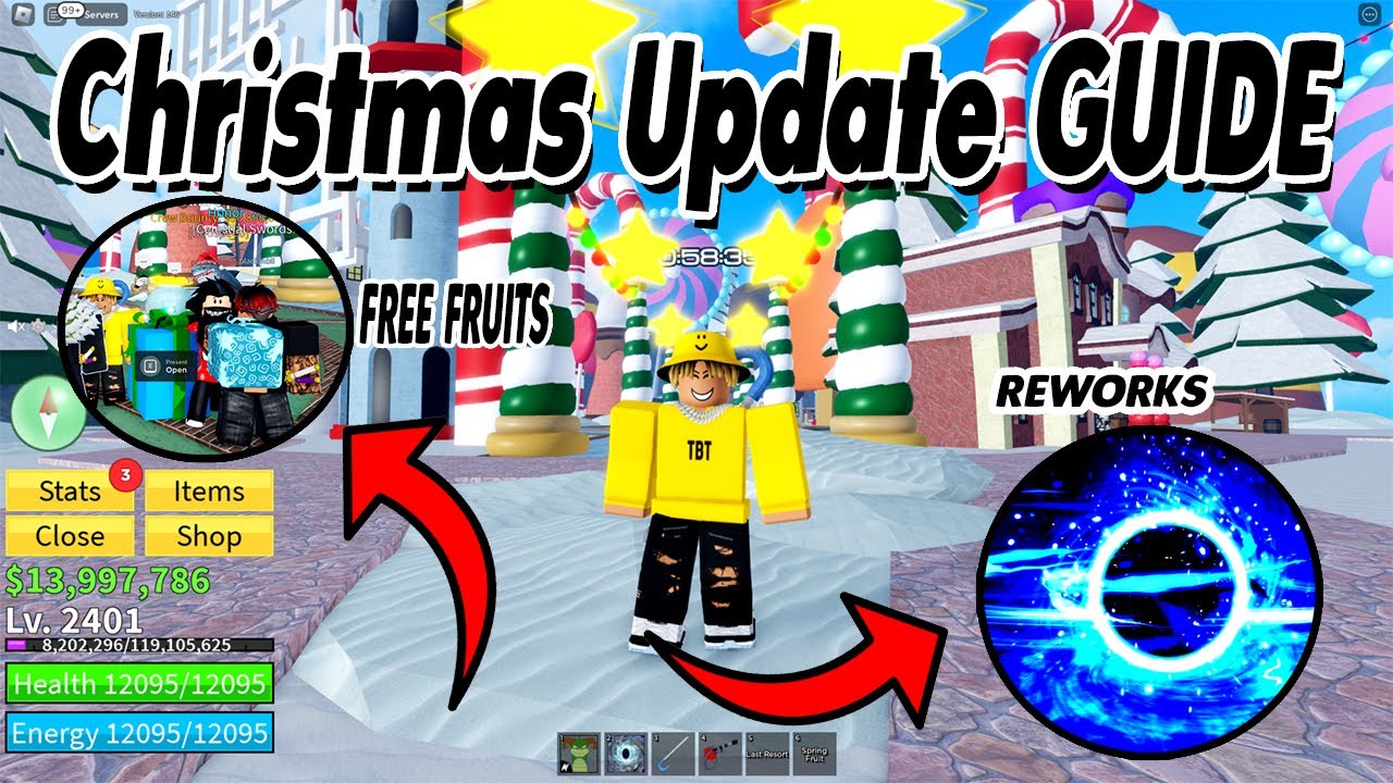 BLOX FRUIT CHRISTMAS UPDATE GUIDE ALL ISLAND LOCATIONS/FREE FRUITS ...