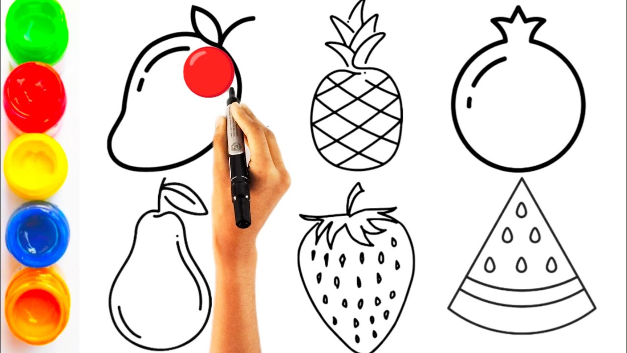 Let's Learn How to Draw Fruits Together | Painting,Drawing, Colouring ...