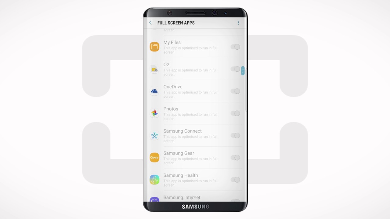 Samsung Galaxy S8 Full Screen Apps - YouTube