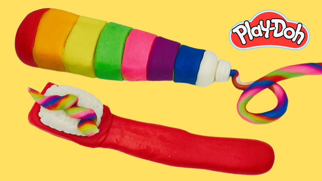 Colorful Fun with DIY Toothpaste and Toothbrush! Exciting Playdough ...