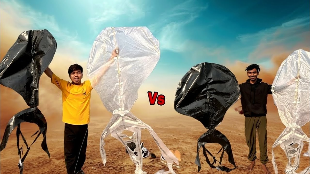 🏴‍☠️Black Bhoot wala Patang 🪁 vs 👻white bhoot Patang 🪁 | Gost kite ...