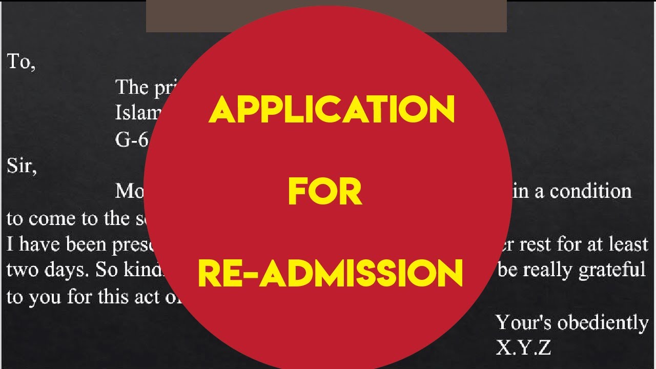 How to write an application for Re-admission | Engllish - YouTube