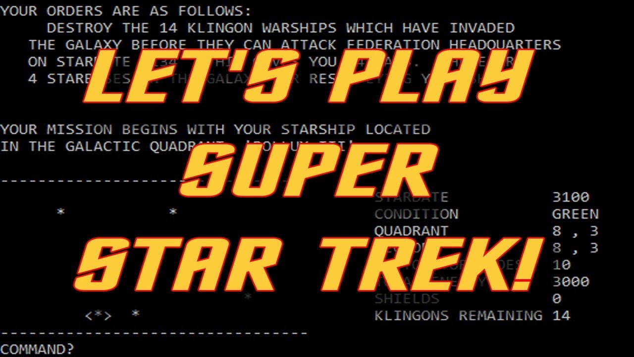 Super Star Trek (1975) - Let's Play!!! - YouTube