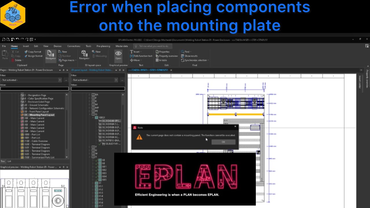 EPLAN Electric P8: Fix Mounting Plate 2D Component Error (Step-by-Step ...