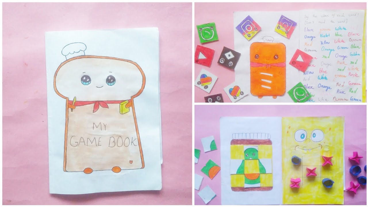 6 Paper Games in a book / DIY Cute Gaming Book / How to make paper ...