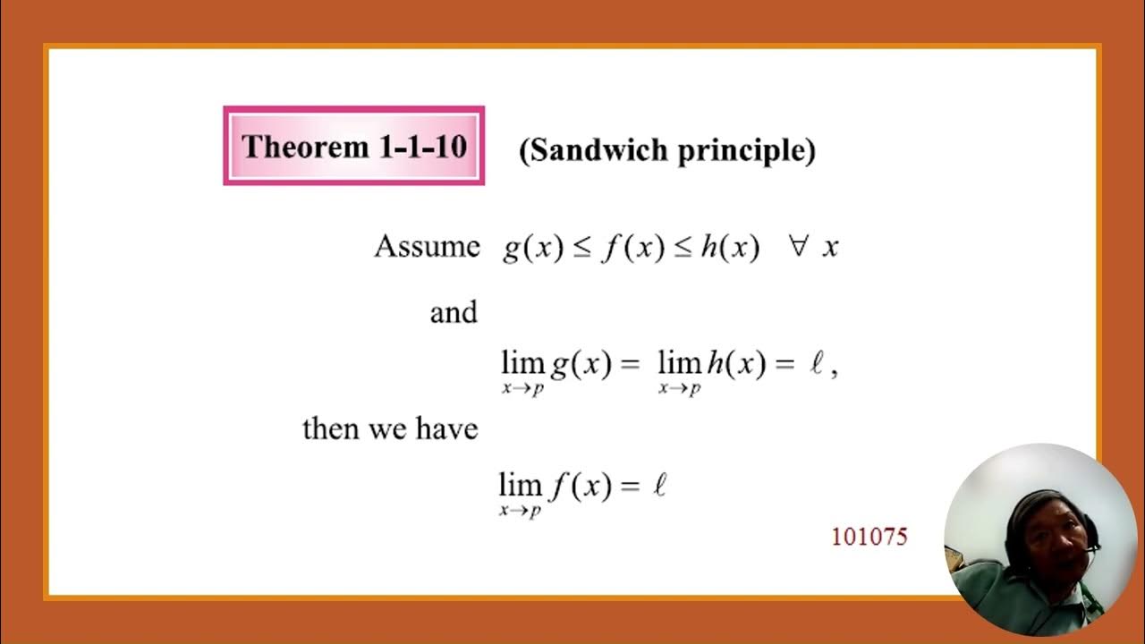 Limits | 11102 Theorem 10 Sandwich principle or Squeesing Theorem - YouTube