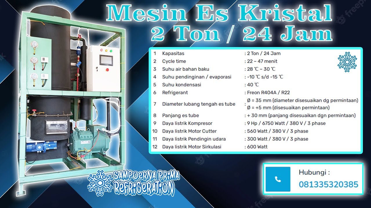 Mesin Es Kristal 2 Ton Per Hari - YouTube