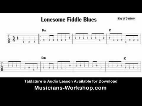 Lonesome Fiddle Blues Guitar Lesson: Tab & Audio fast/slow - YouTube