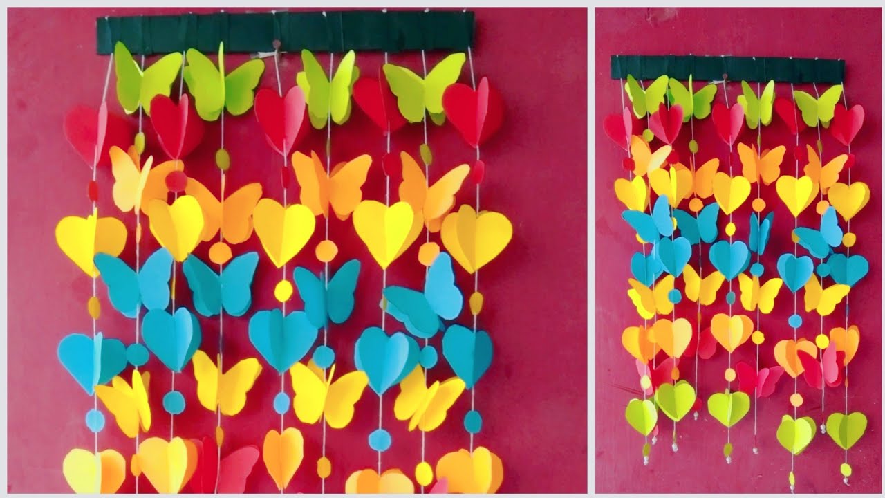 😍Ues Paper and Make Wall Hanging|| How to make paper wall hanging ...