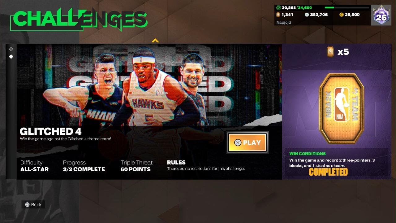 NBA 2K23 MyTEAM Skills Challenges - Glitched 4 Challenge - YouTube