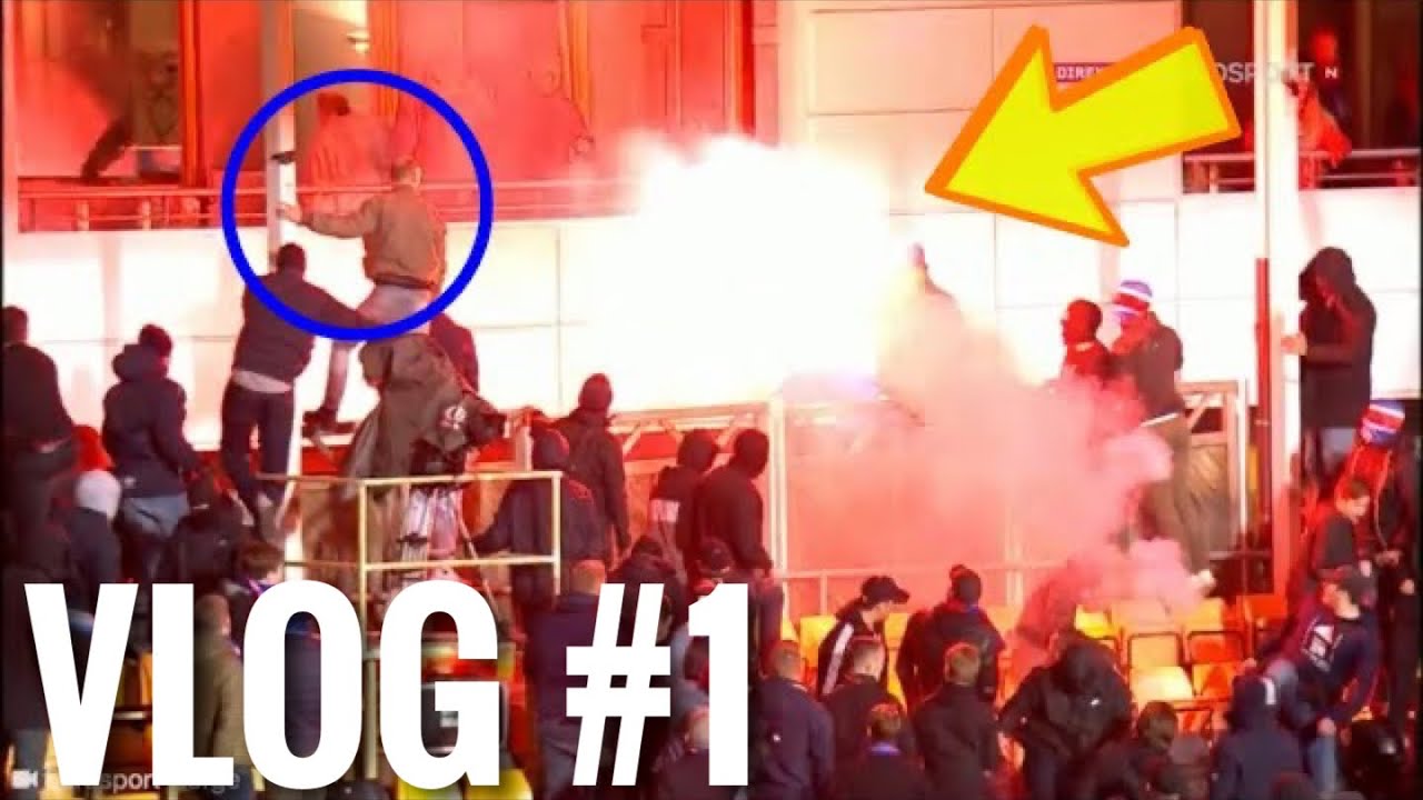VLOG #1 - HOOLIGANS THROW FIREWORKS AT RIVAL TEAM FANS (Lillestrøm ...