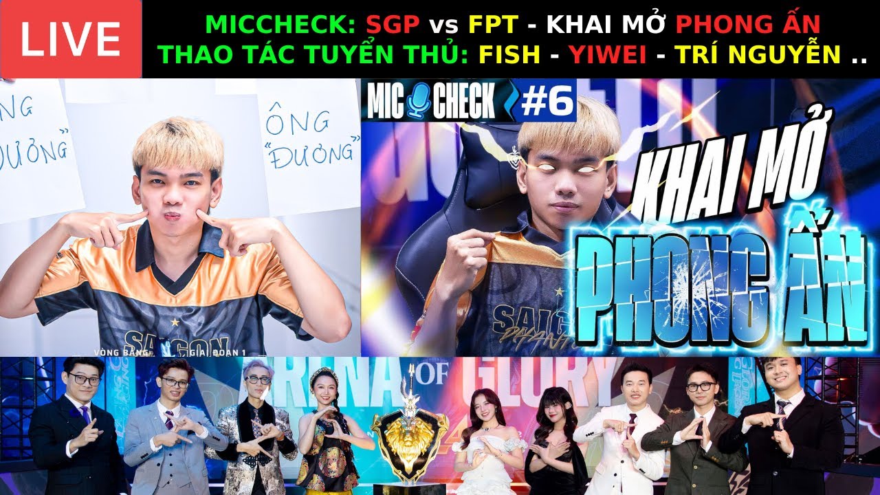 REACTION MICCHECK: SGP vs FPT FLASH | Thao Tác Tuyển Thủ: FISH, YIWEI ...
