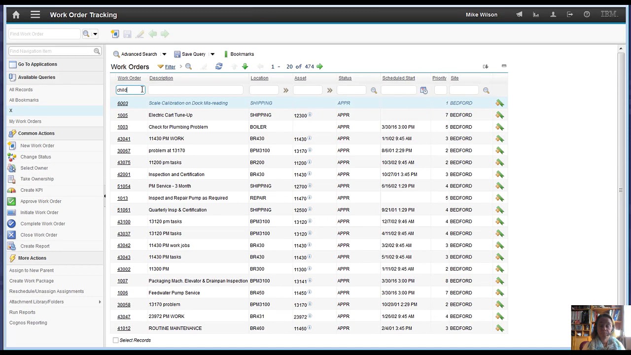 The impact of deleting IBM Maximo child Work Orders when they are in ...