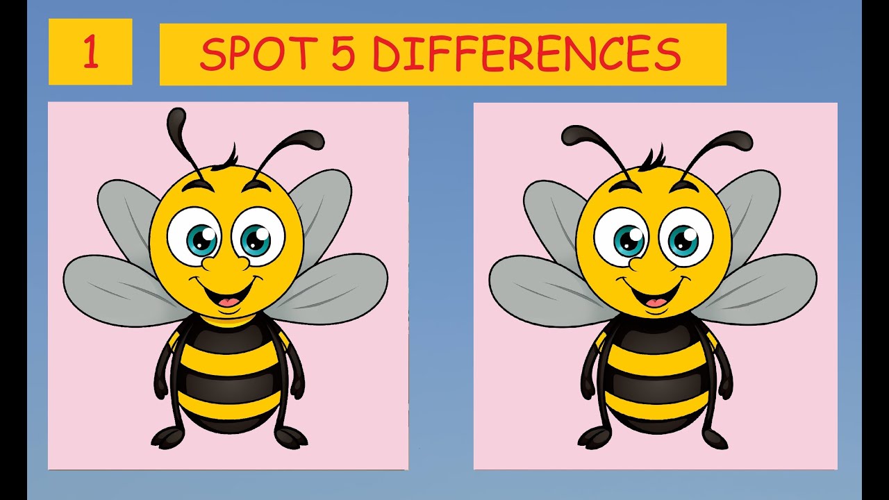 SPOT THE DIFFERENCE | CARTOON | HONEY BEE | JAPANESE PUZZLE | 100 ...