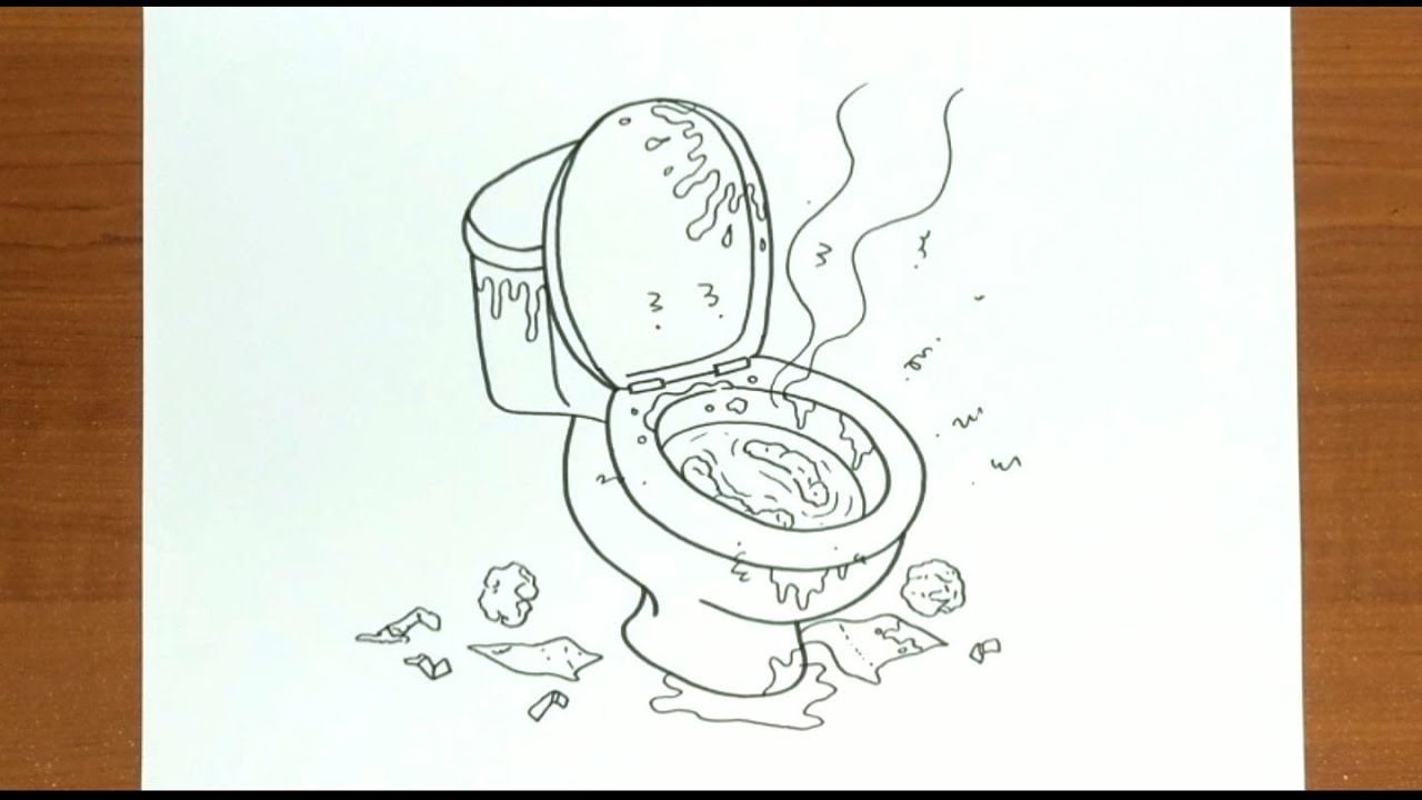 How to Draw DIRTY TOILET - YouTube