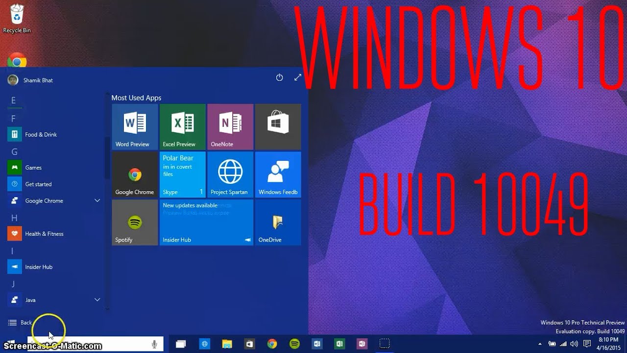 Windows 10 Build 10049 Review/Walkthrough! - YouTube