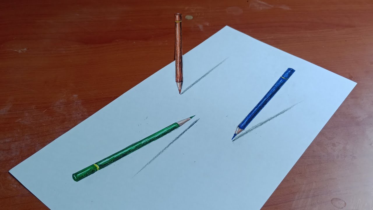 3D colour pencil sketch || How to draw 3D colour pencil sketch - YouTube