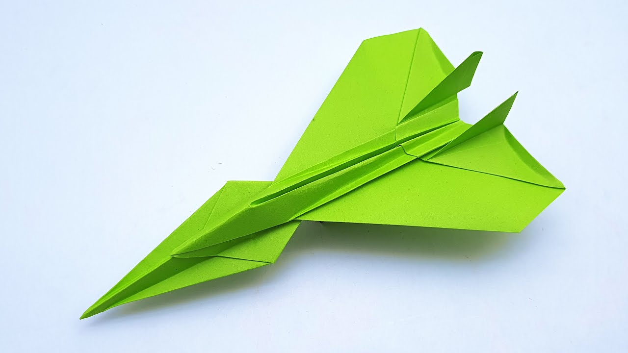 How To Fold Origami Jet Fighter | Handmade Paper Simulator Airplane ...