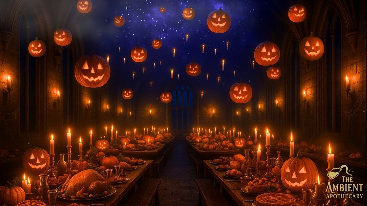 Halloween At Hogwarts In The Great Hall🎃🦇 | Harry Potter Halloween ...
