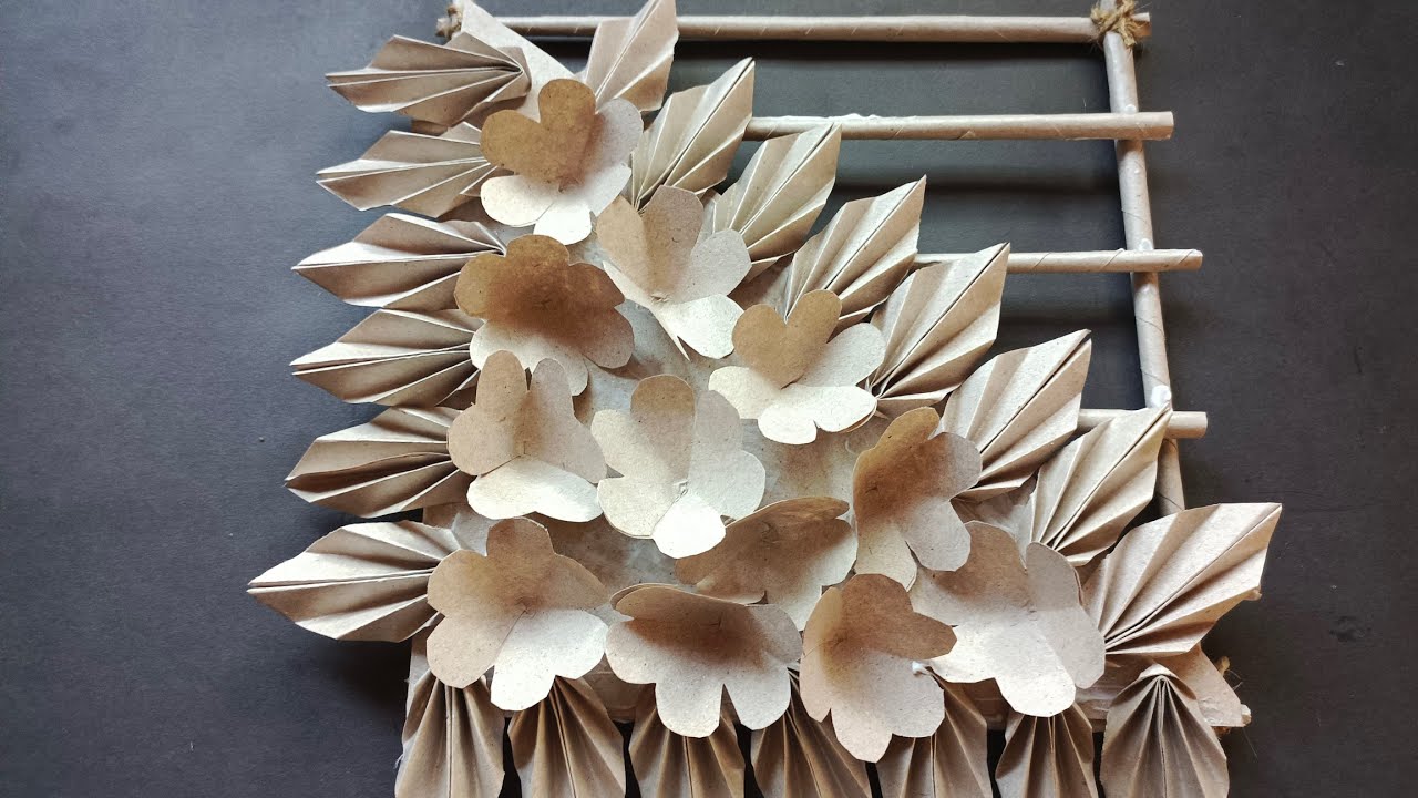 tutorial kerajinan tangan hiasan dinding dari kertas nasi - YouTube