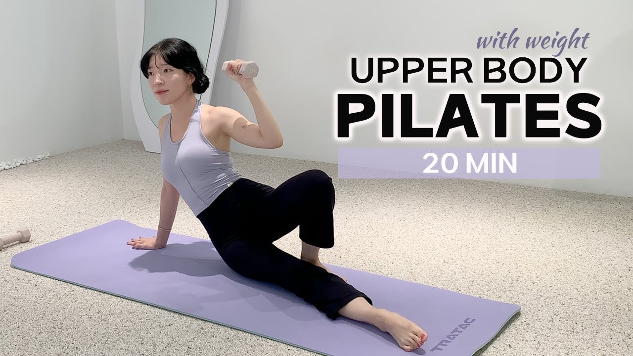 20 MIN UPPER BODY PILATES - Strengthen & Sculpt with Weights - YouTube