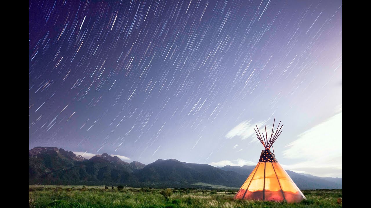 Campfire Lit Glowing Tipi In Colorado Time Lapse - YouTube