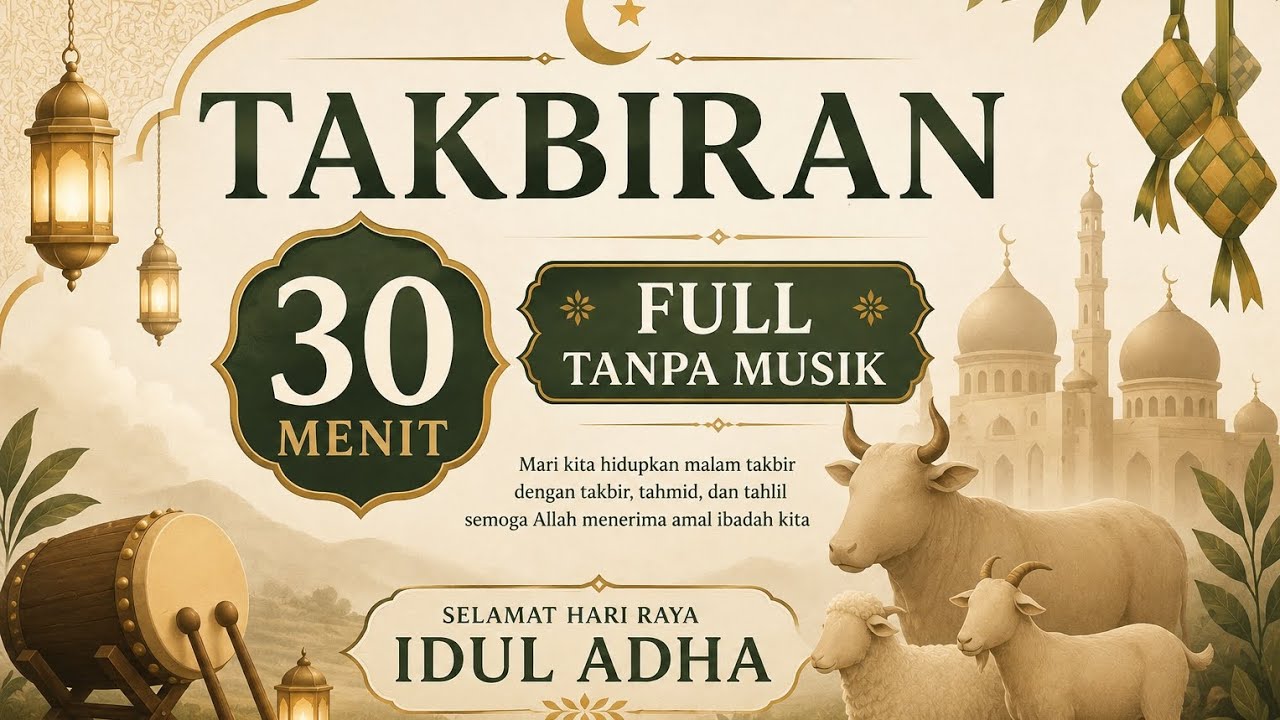 Takbiran (Takbir Mutlak bulan 10 pertama bulan Dzulhijjah) Full Tanpa ...
