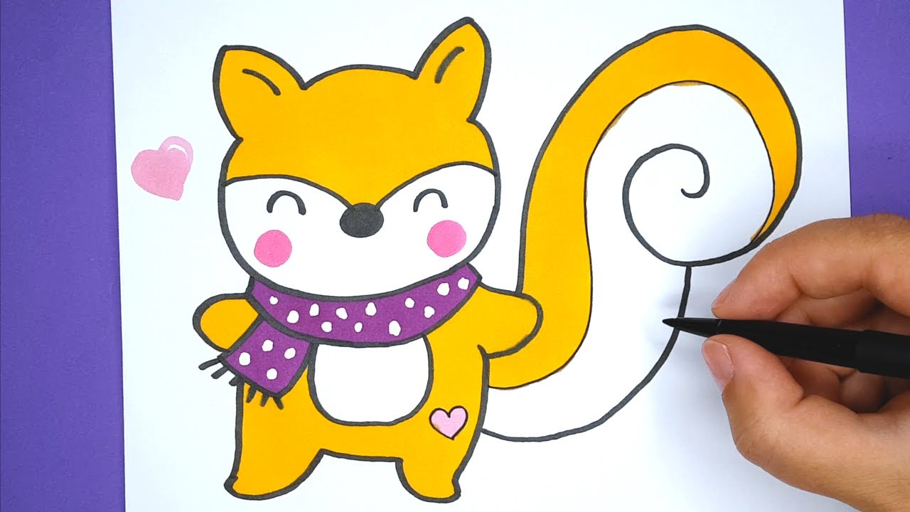 HOW TO DRAW A CUTE BABY FOX - KAWAII BABY FUCHS SELBER MALEN - YouTube