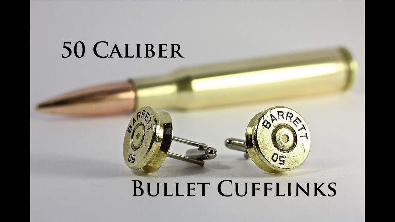 Making cool bullet cuff links from 50 Cal shells - YouTube