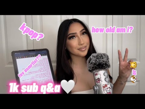 ASMR | 1k q&a✨answering your questions🦋🤍 | whispering & light tapping sounds