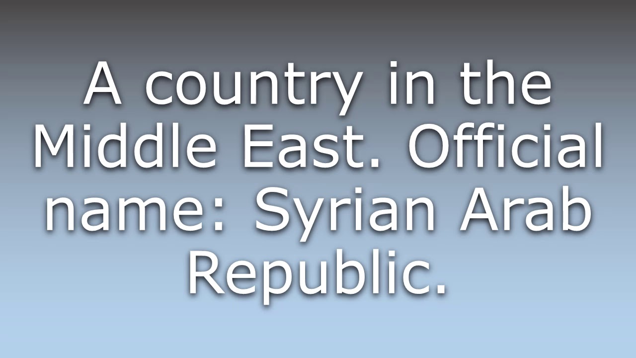 What does Syria mean? - YouTube