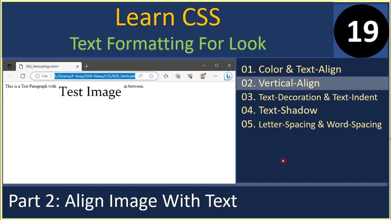 Text Look | Part 2 - Vertical Align | CSS Tutorial #18 - YouTube