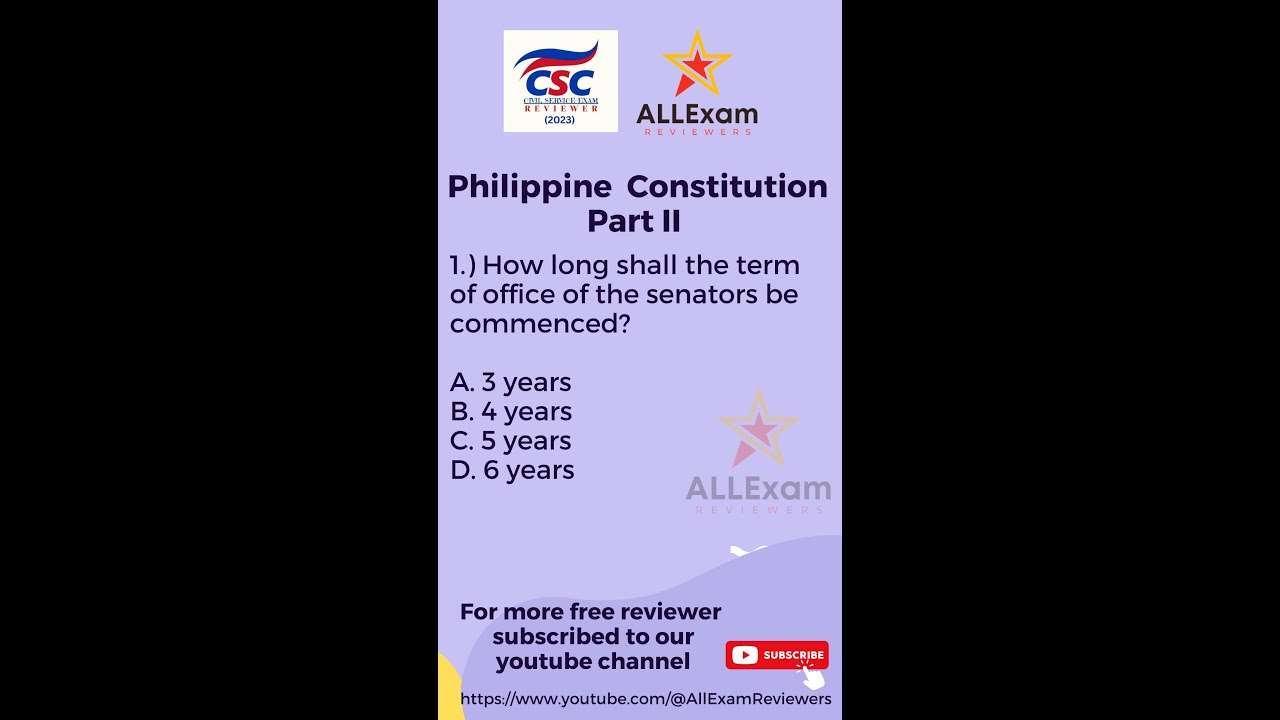 CSC Reviewer 2023 : Philippine Constitution Part II ! Lumabas dati sa ...