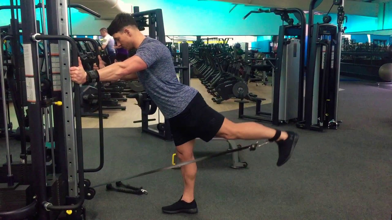 Straight Leg Cable Glute Kickbacks - YouTube