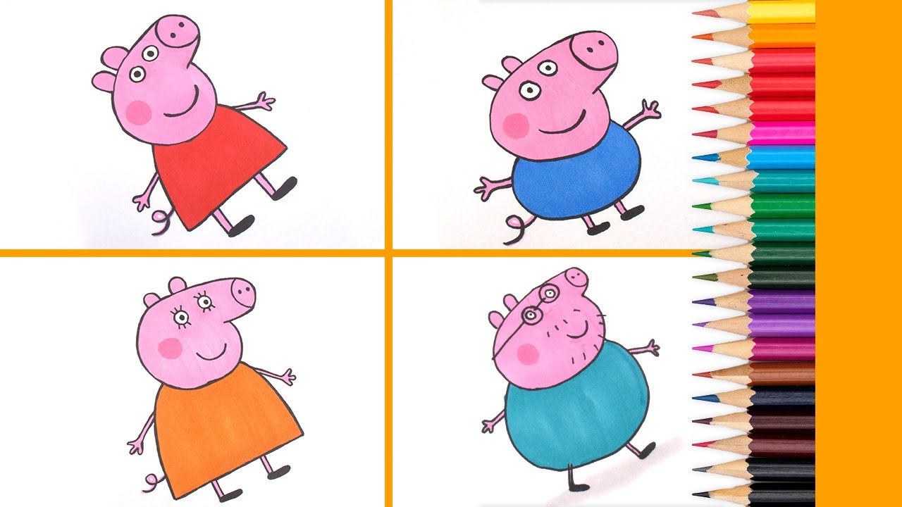 Hogyan rajzoljunk | Peppa malac🐷és családja 5 perc alatt - YouTube