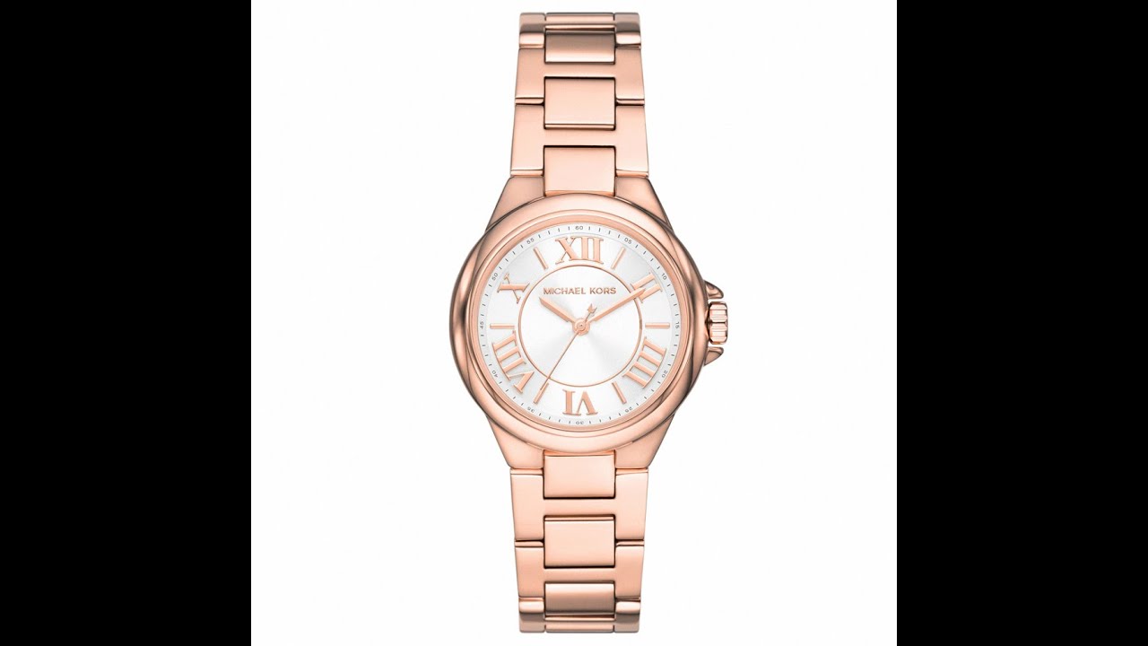 【Michael Kors】氣質典雅不銹鋼腕錶/玫瑰金x白面 MK7256 - YouTube