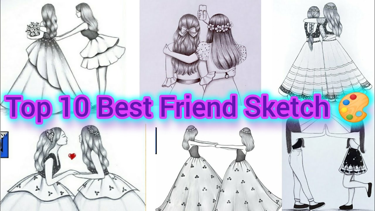 Trending Top 10 Best Friend Sketch 🎨 #art #drawing #sketch #viral # ...
