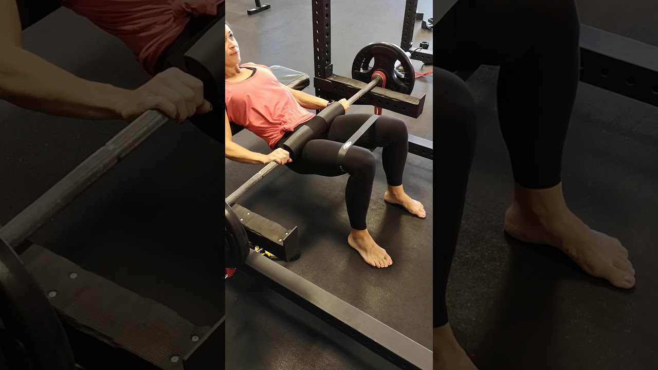 Hip thrust+ glute loop - YouTube