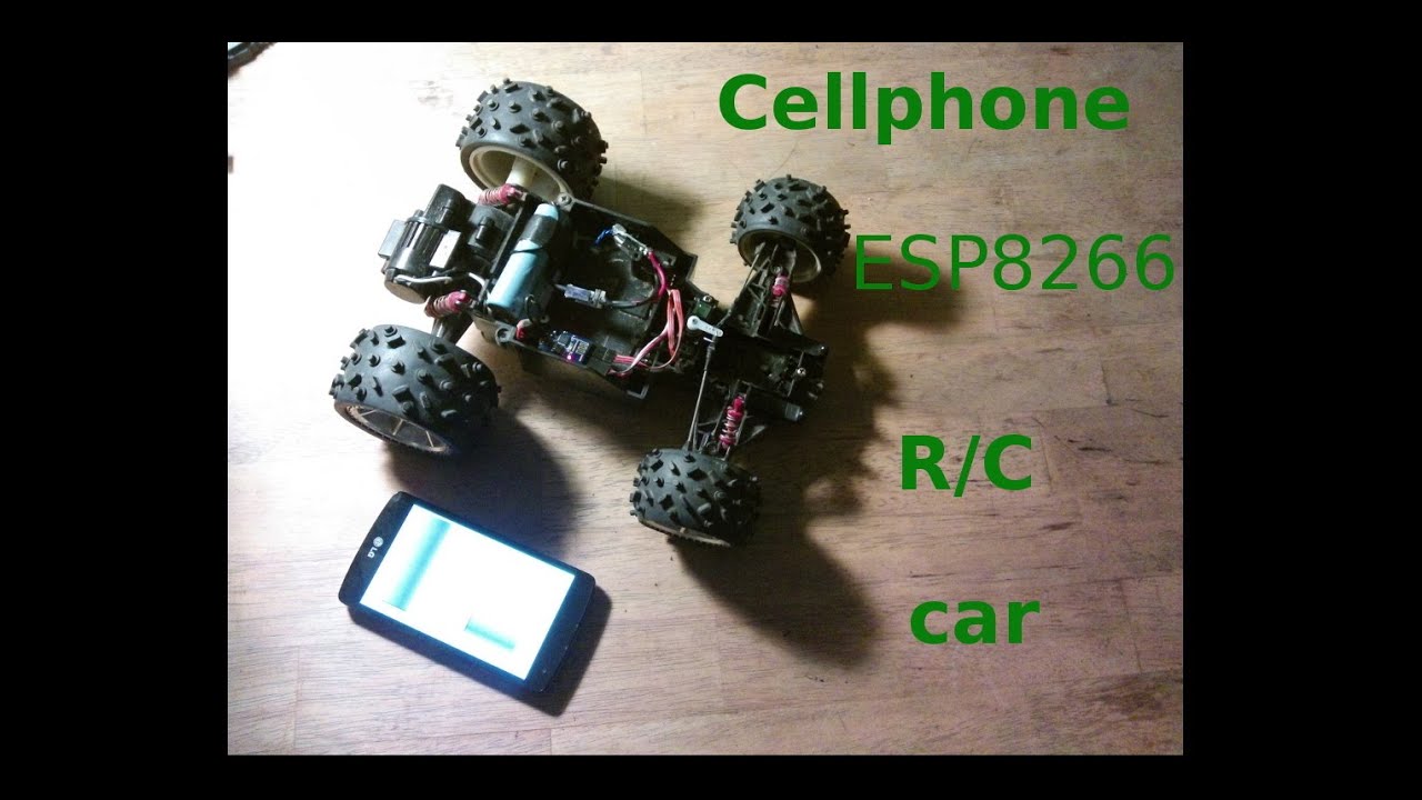 Cellphone controlled R/C car - ESP8266 - RoboRemo - YouTube
